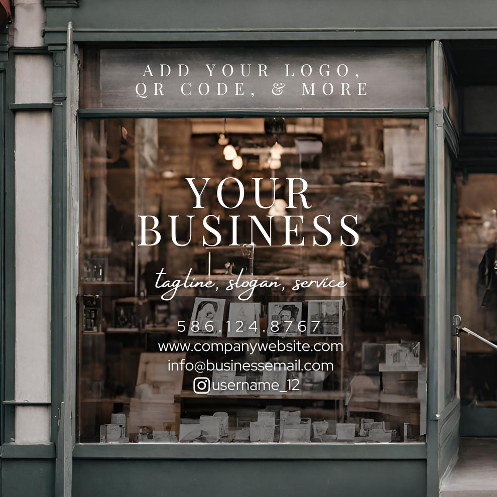 Custom Business Window Decal | Logo & Info Vinyl Sign – Worthy Decal